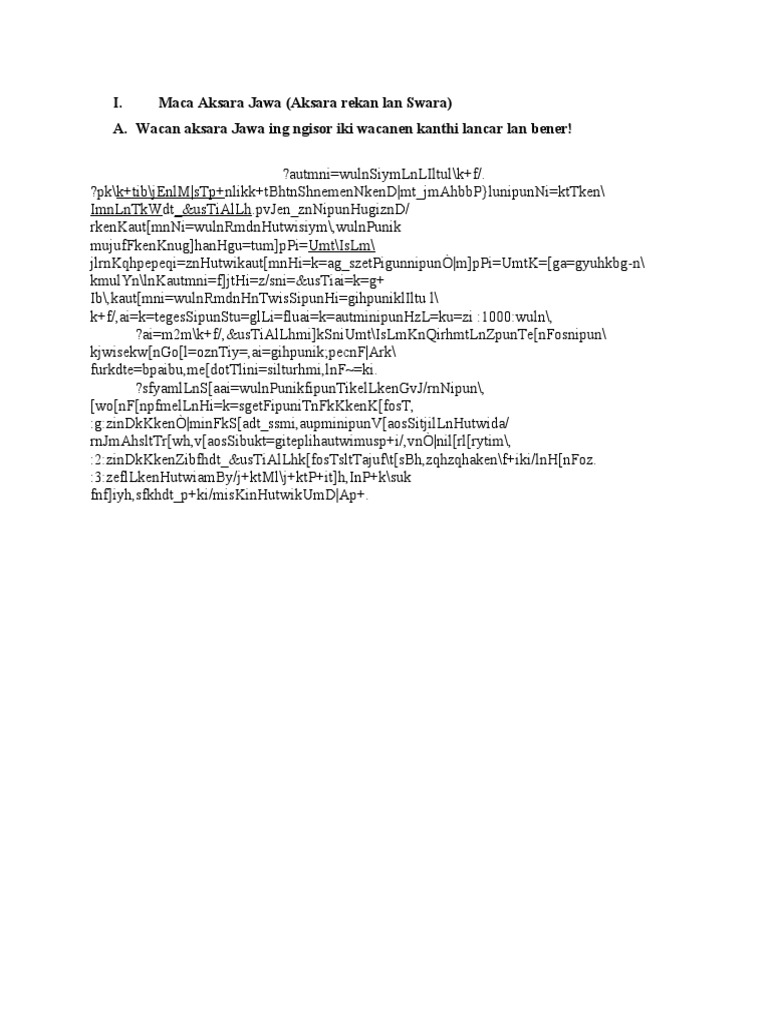 Maca Aksara Jawa | PDF