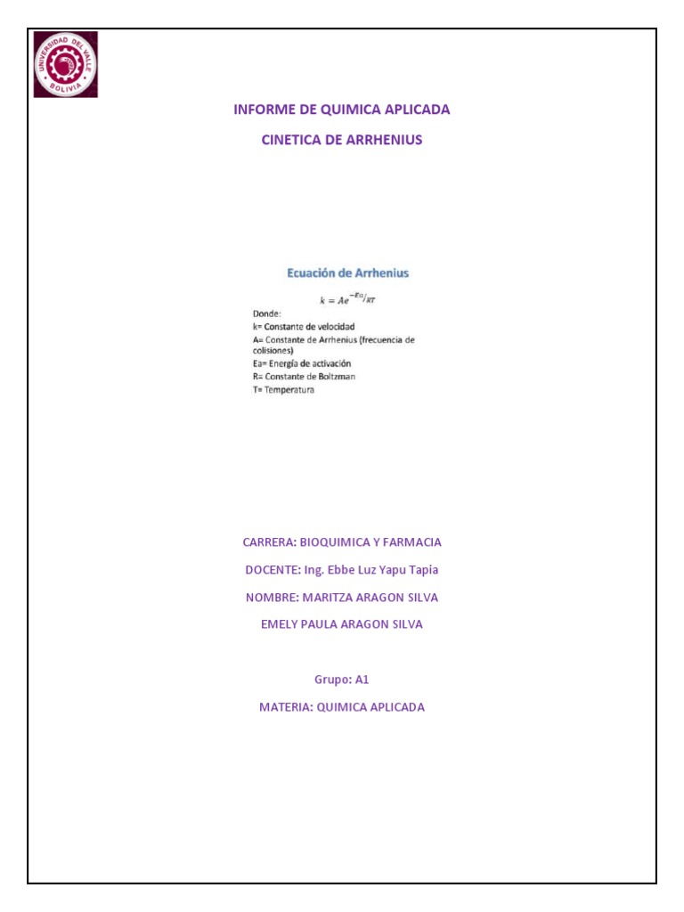 Informe de Arrenius | PDF