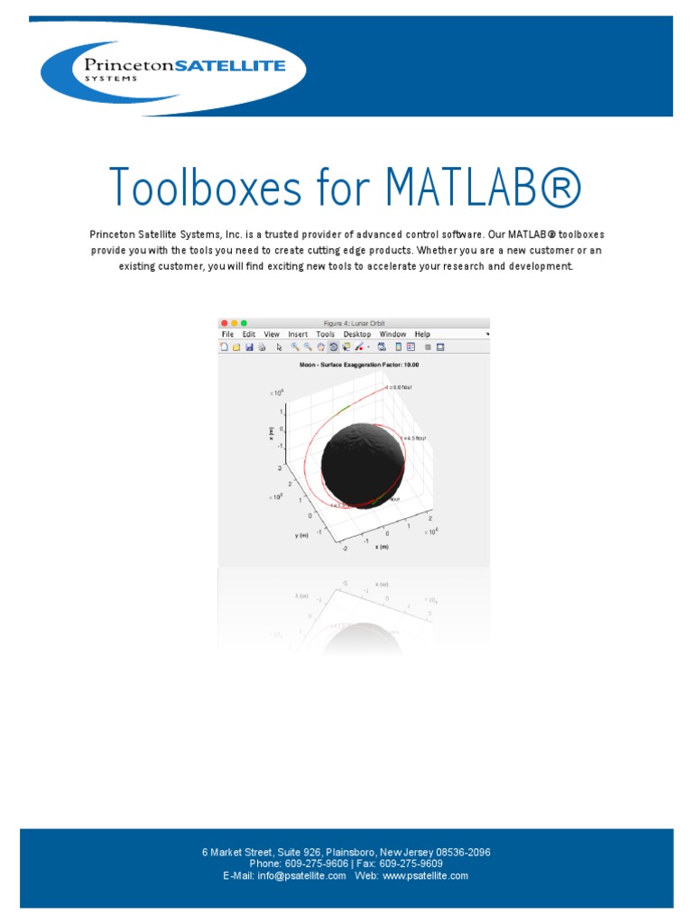 Toolboxes For MATLAB®: Princeton Satellite Systems | PDF | Spacecraft ...