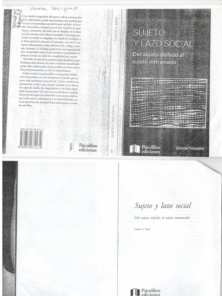 Baró, C. (2011) "Sujeto y Lazo Social. Del Sujeto Aislado Al Sujeto ...