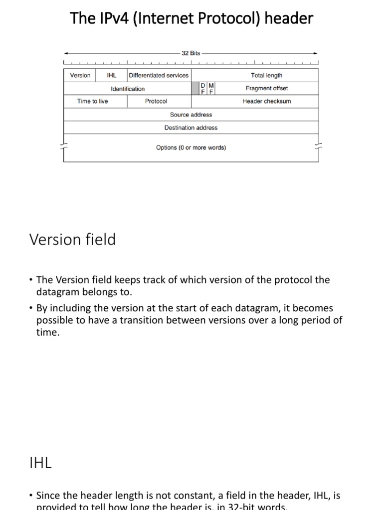 The IPv4 (Internet Protocol) Header | Download Free PDF | Computer Data ...