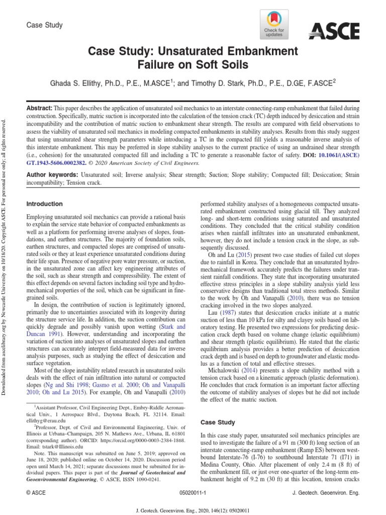Case Study: Unsaturated Embankment Failure On Soft Soils | PDF | Soil ...