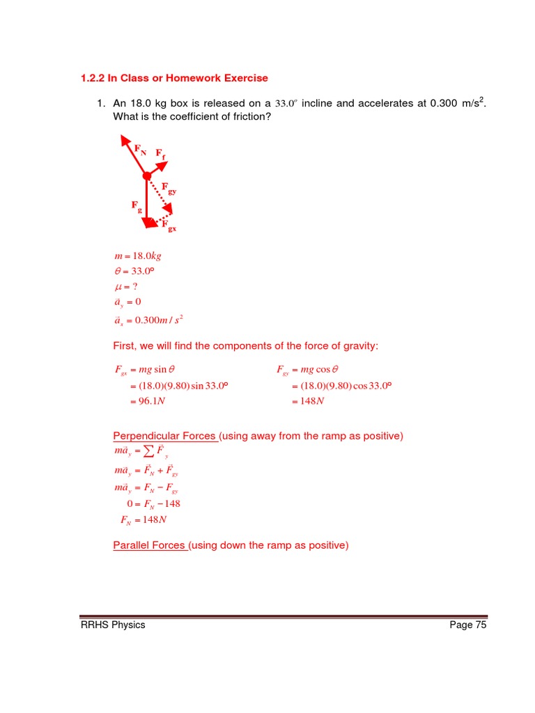 Calculating Coefficients of Friction from Incline Plane Problems | PDF | Force | Friction