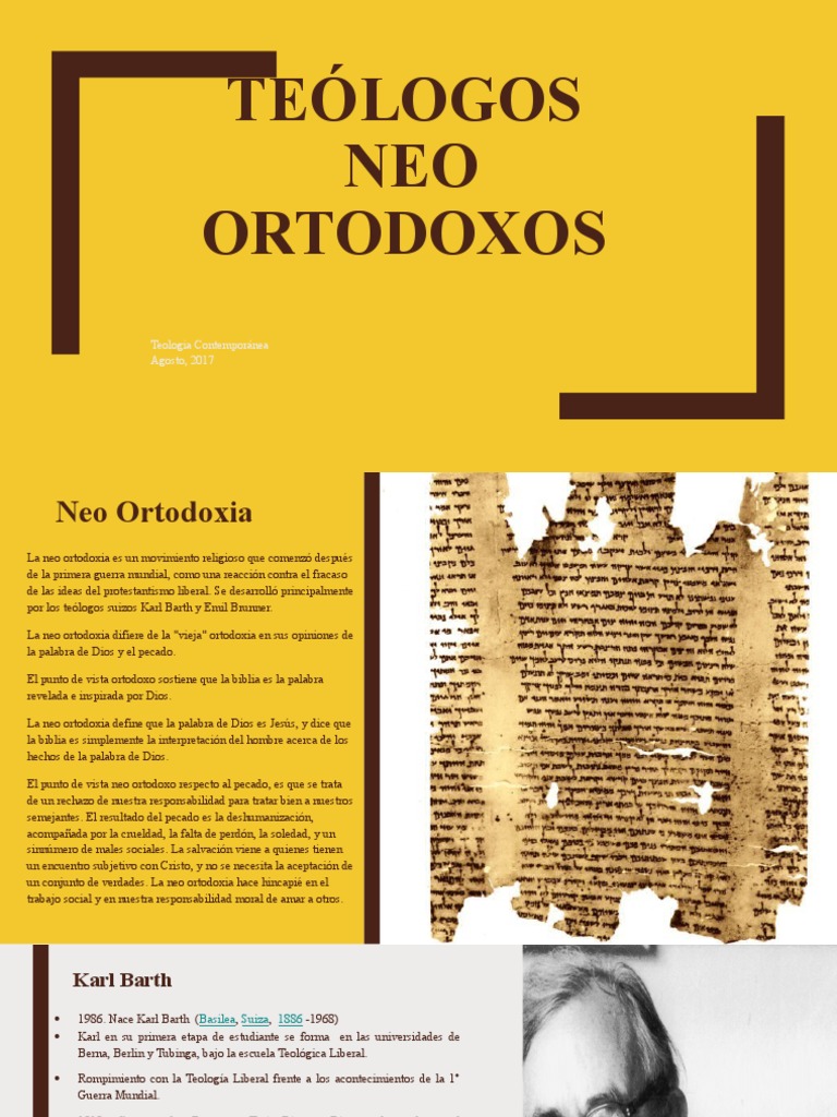 Neo Ortodoxia y Teología Contemporánea | PDF | Karl Barth | Teología