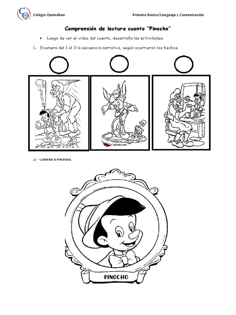 Comprensión de Lectura Cuento Pinocho | PDF