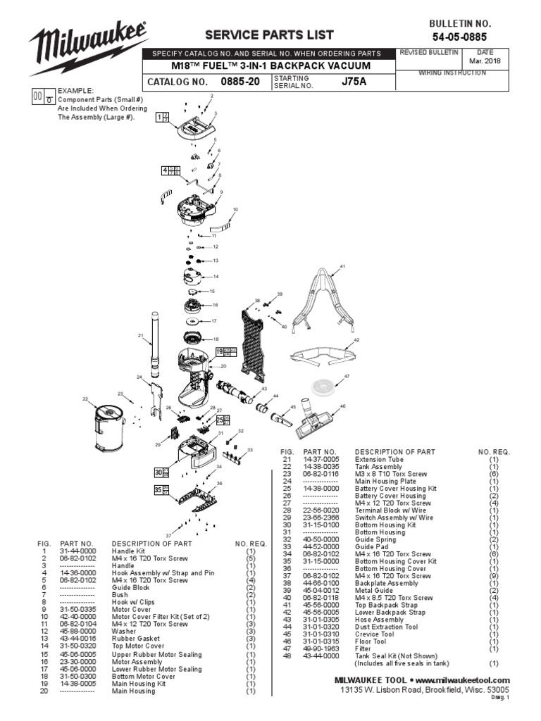 Milwaukee Parts | PDF | Equipment | Manufactured Goods