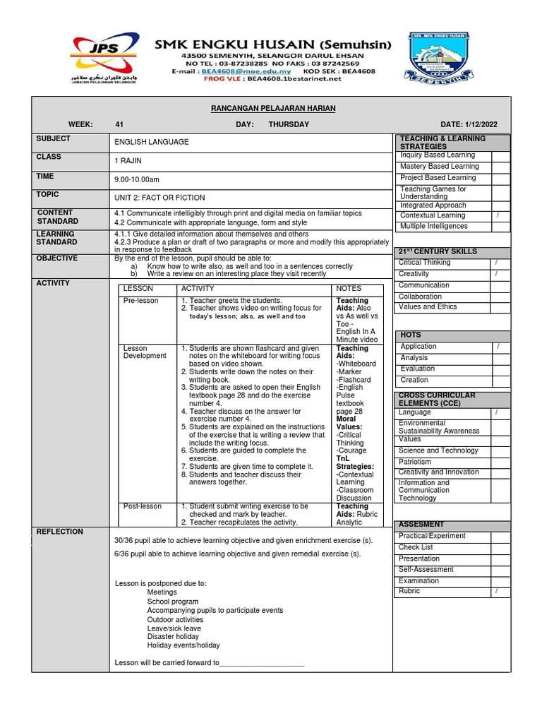 RPH English | PDF | Project Based Learning | Communication
