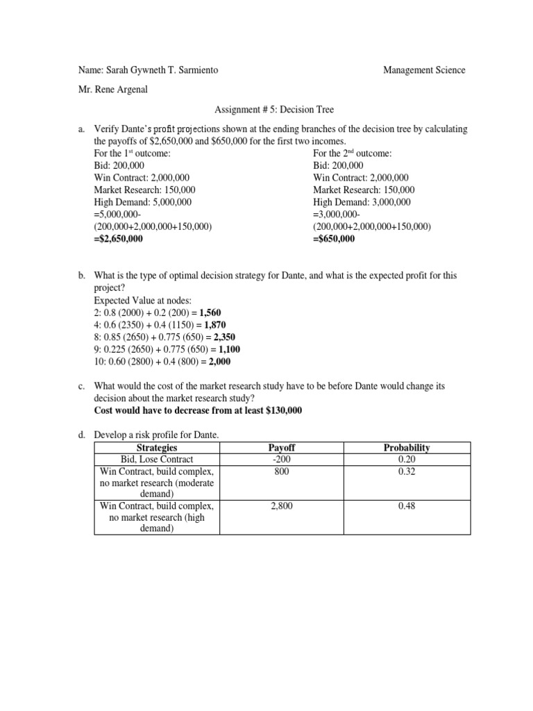Assignment 5 Decision Tree | PDF