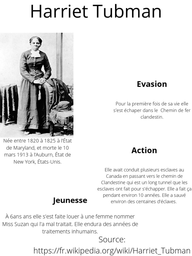 Harriet Tubman : Héroïne du Chemin de Fer Clandestin | PDF