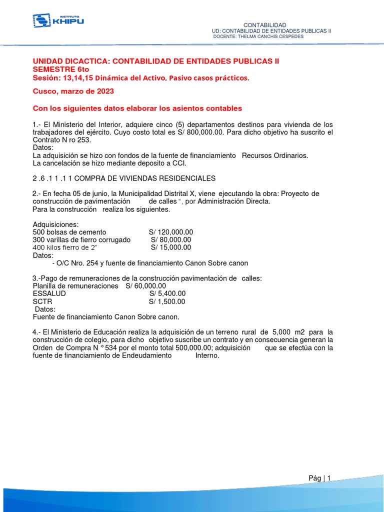 SESION 13,14 y 15 DINAMICA DE LAS CUENTAS DEL ACTIVO CORRIENTE | PDF