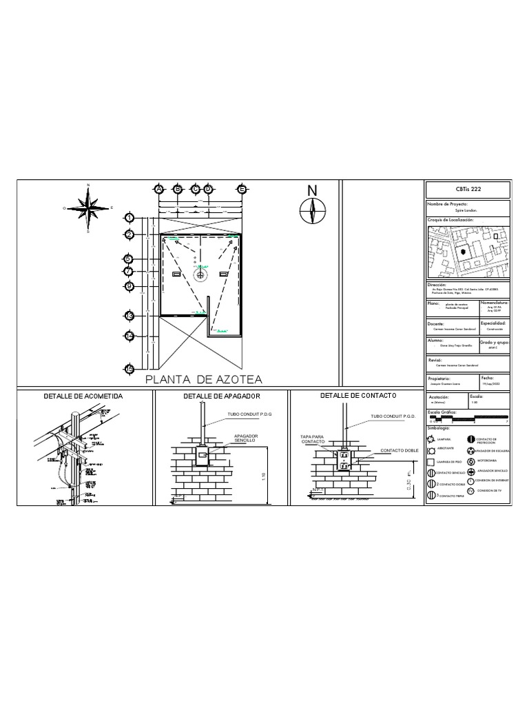 Plano Azotea CBTis 222 Pachuca | PDF