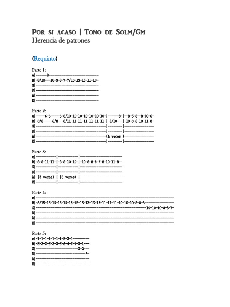 Por Si Acaso (Requinto y Acordes) | PDF