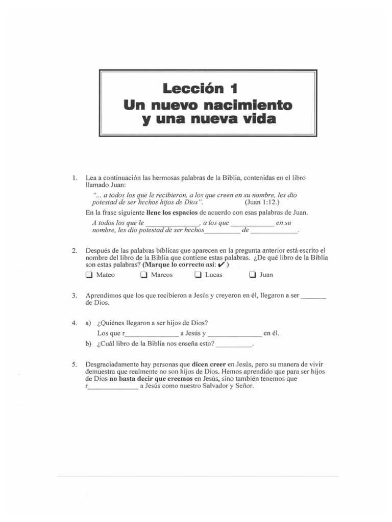 La-vida-abundante-alumno-Lección 1 | PDF | Jesús | Dios