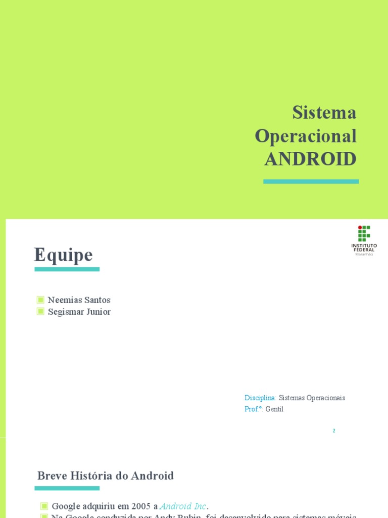 Apresentação Android - Neemias e Segismar | PDF | Inicialização ...