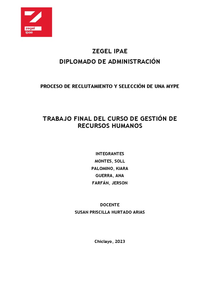Trabajo Final GRH - Grupo 7 | PDF | Reclutamiento | Business