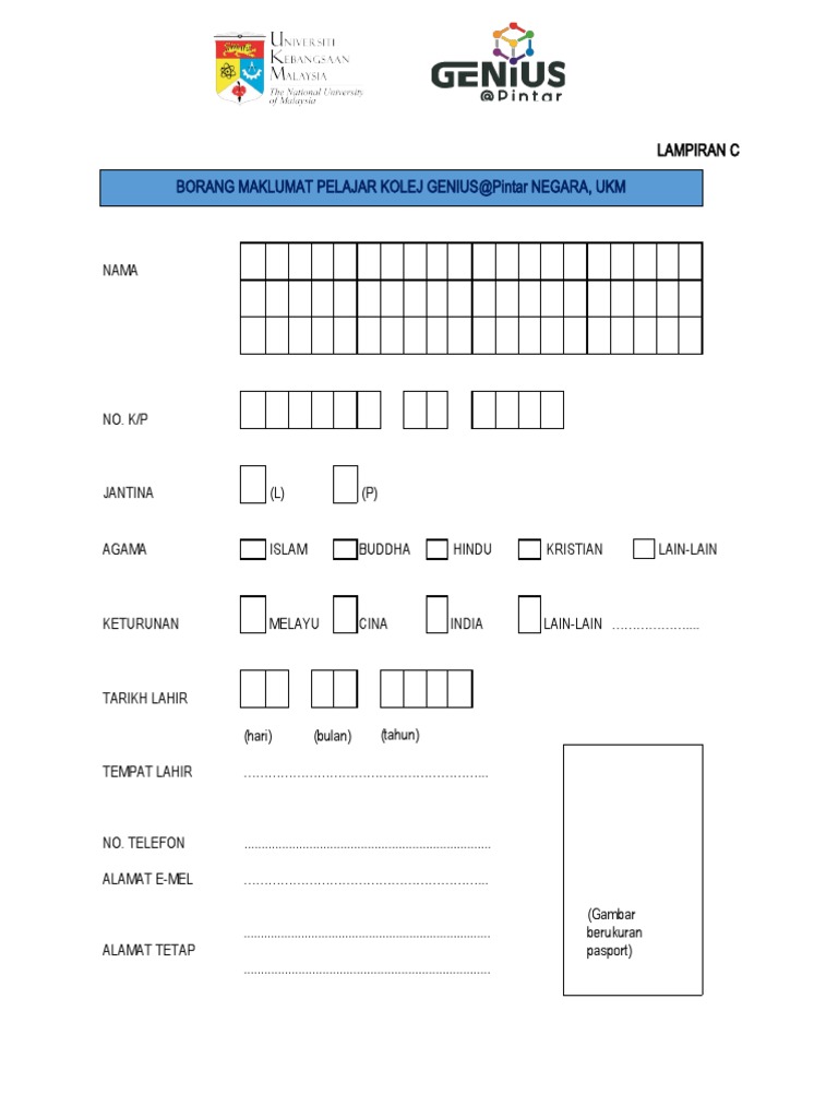 BORANG MAKLUMAT PELAJAR | PDF