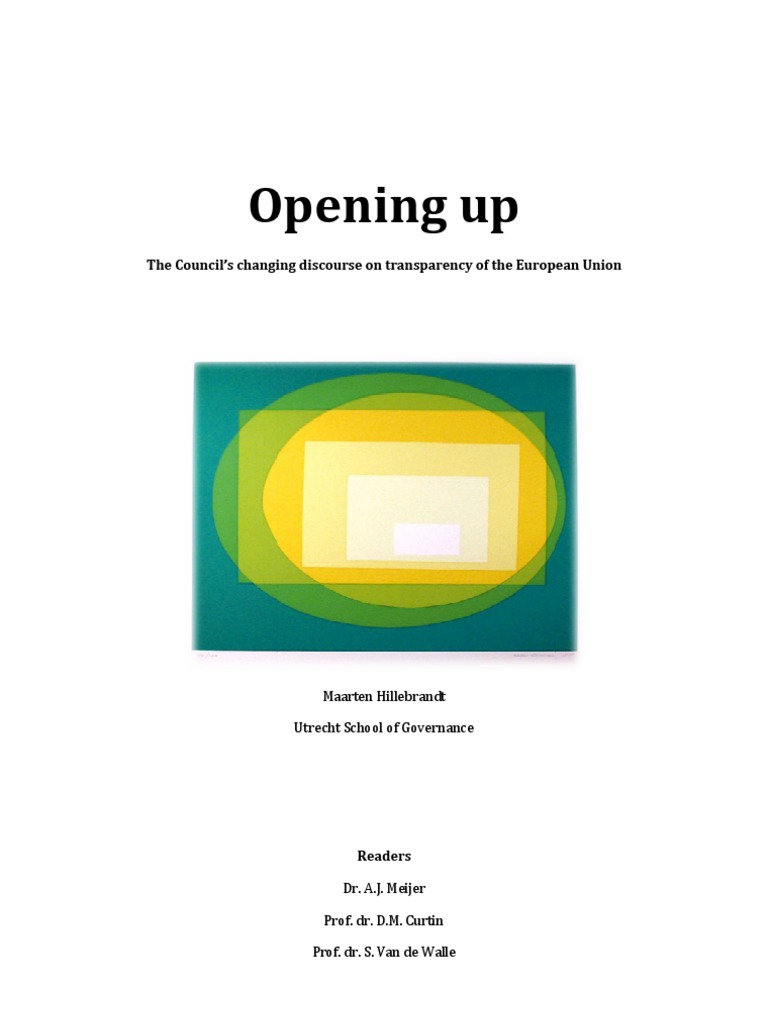 Maarten Hillebrandt - Thesis Council Transparency | PDF | Transparency (Behavior) | European ...