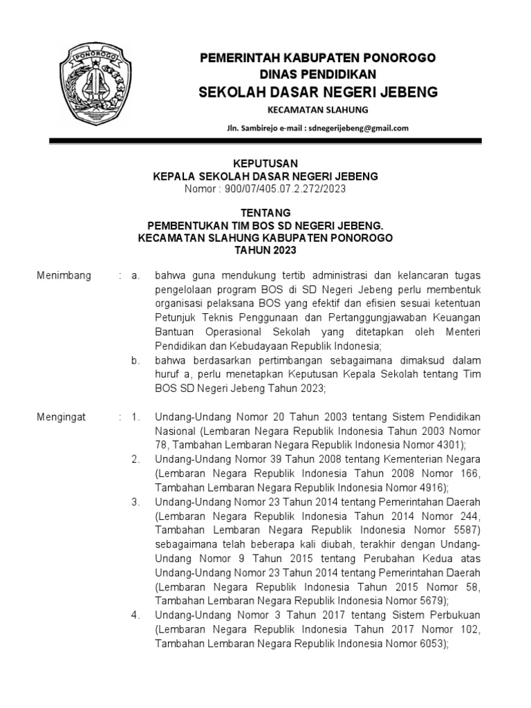 SK Tim BOS - 2023 | PDF