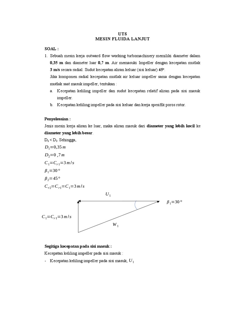 UTS Mekanika Fluida | PDF | Sains & Matematika