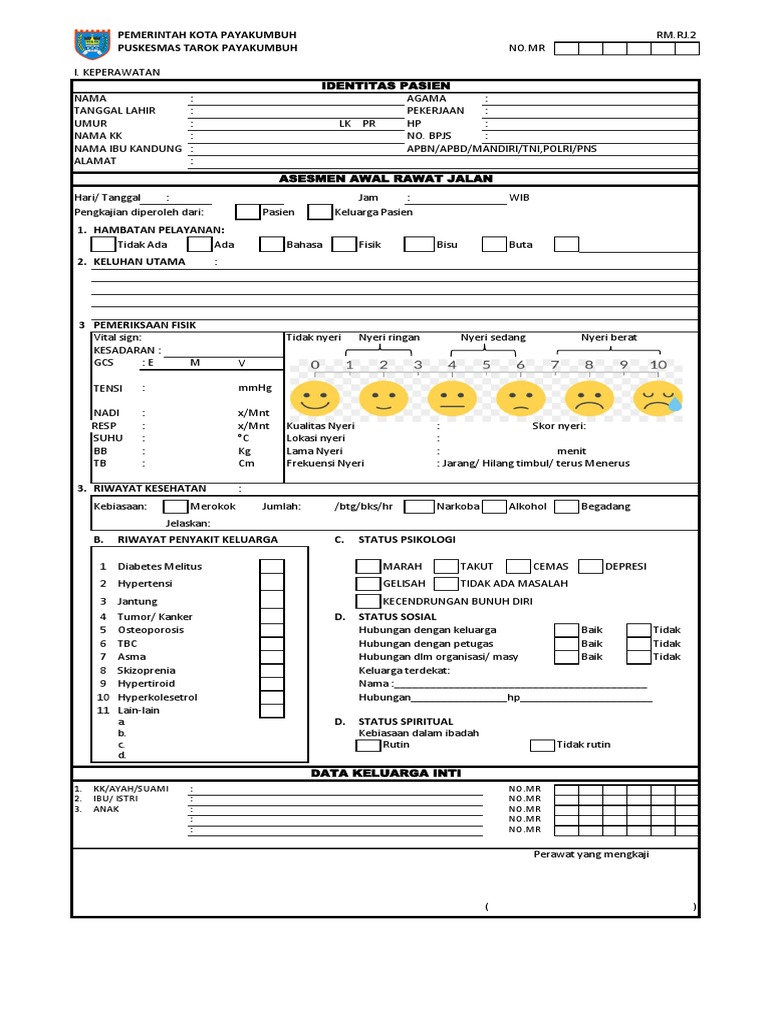 Rekam Medis Pasien Rawat Jalan Di Puskesmas RM - RJ.2 | PDF