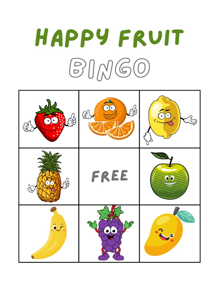 Fruit Bingo Printable 3x3 | PDF
