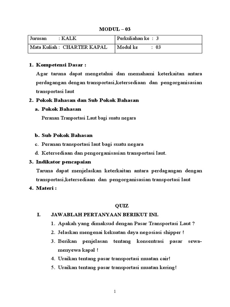 Modul - 3 Charter Quiz | PDF Modul - 3 Charter Quiz | PDF