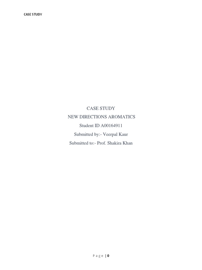 New Directions Aromatics Case Study | PDF | Essential Oil | Pricing