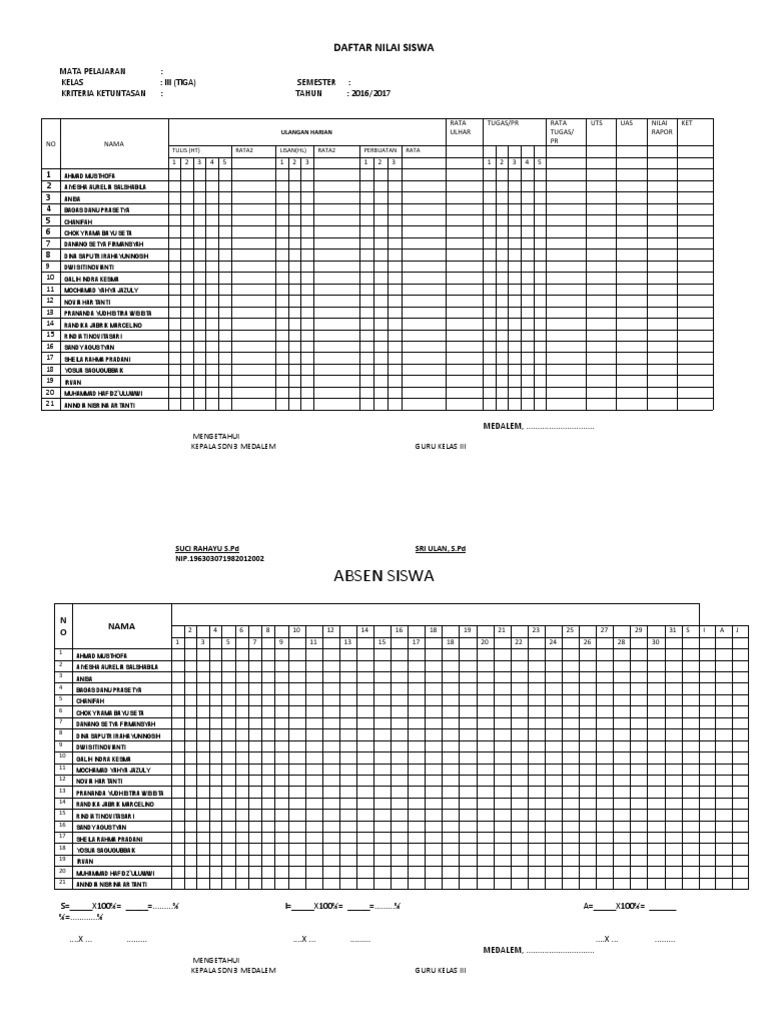 Absen Siswa | PDF