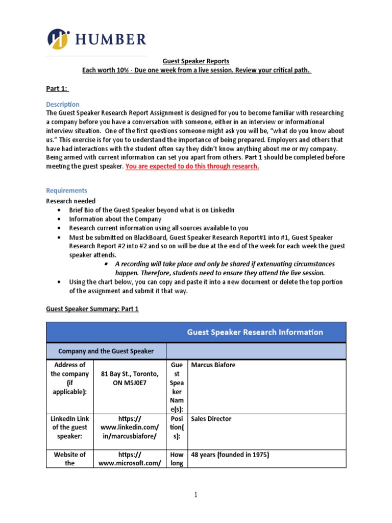 Guest Speaker Research Guide | PDF | Computing