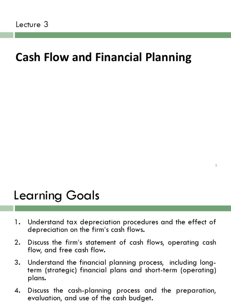 Lecture 3 Cash Flow And Financial Planning Pdf Depreciation