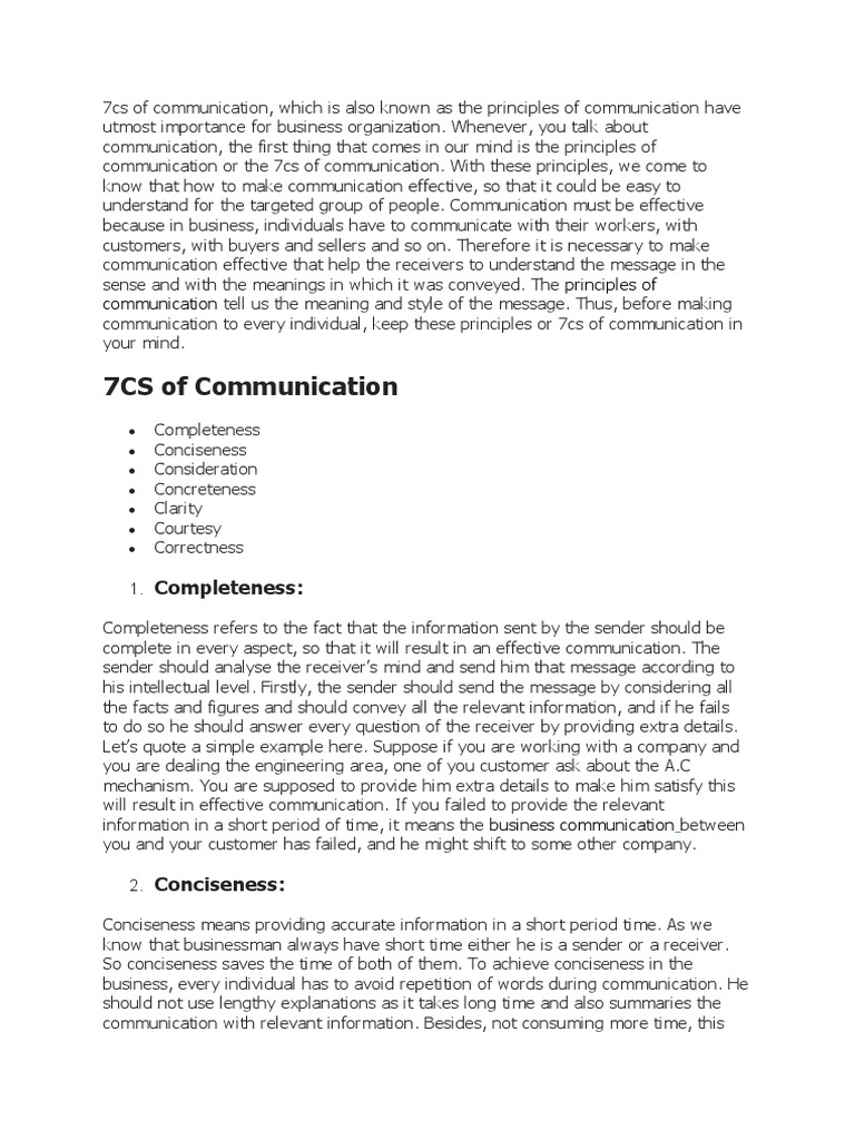 The Seven Cs of Effective Business Communication: A Breakdown of the ...