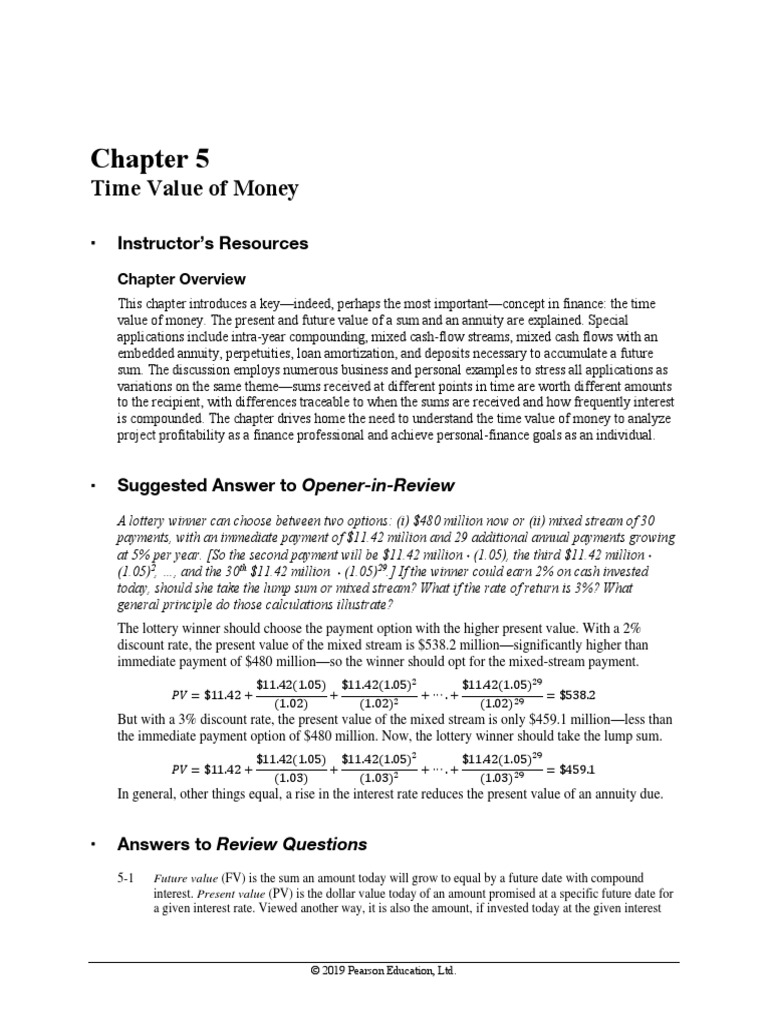 PFM15e IM CH05 | PDF | Present Value | Time Value Of Money