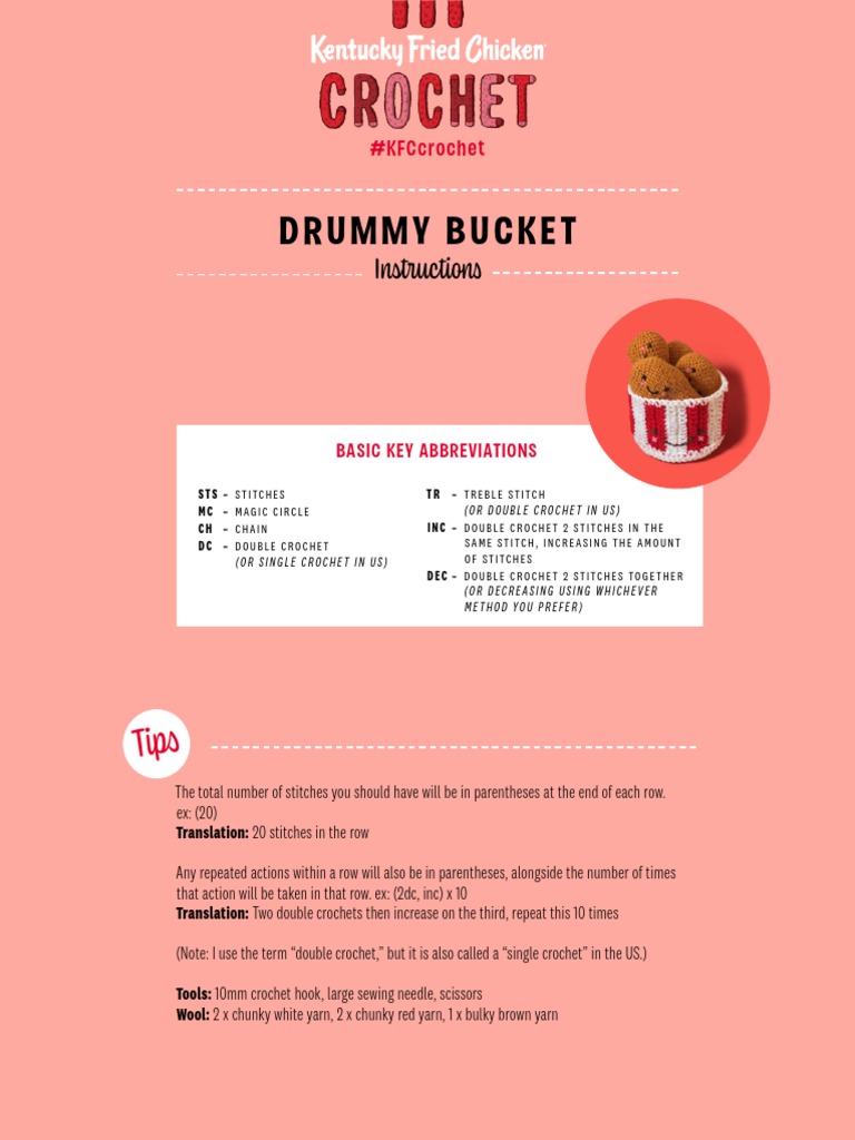 Crochet Drummy Bucket Instructions | PDF | Crochet | Crafts
