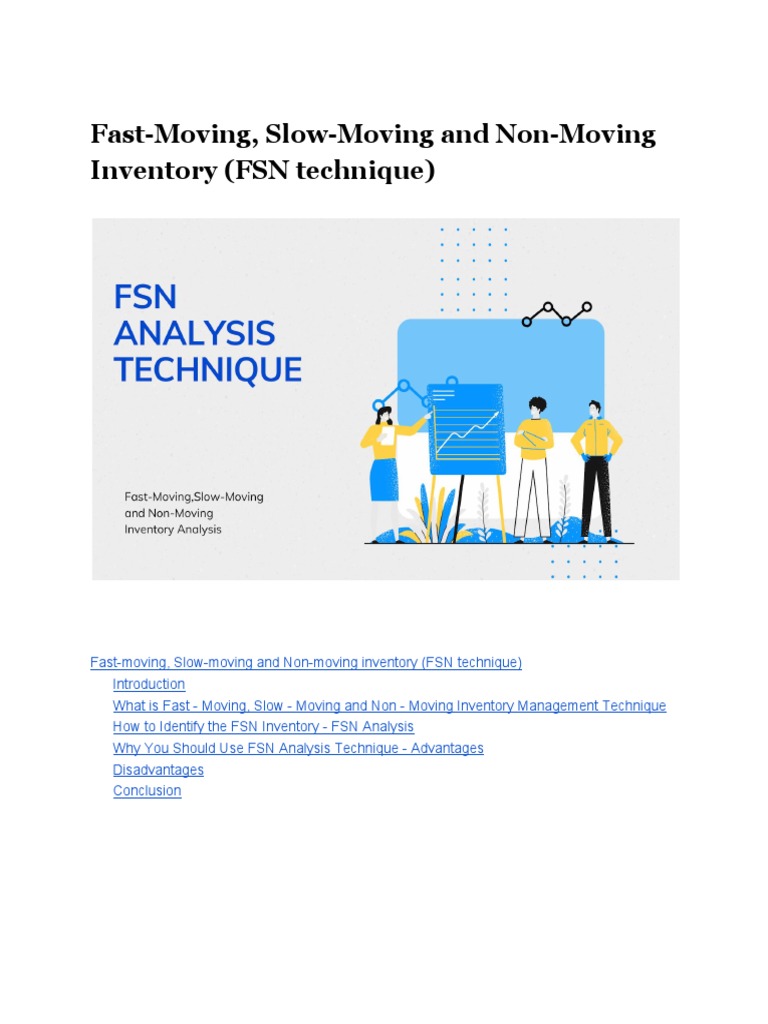 Fast-Moving, Slow-Moving and Non-Moving Inventory (FSN Technique) | PDF | Inventory | Forecasting