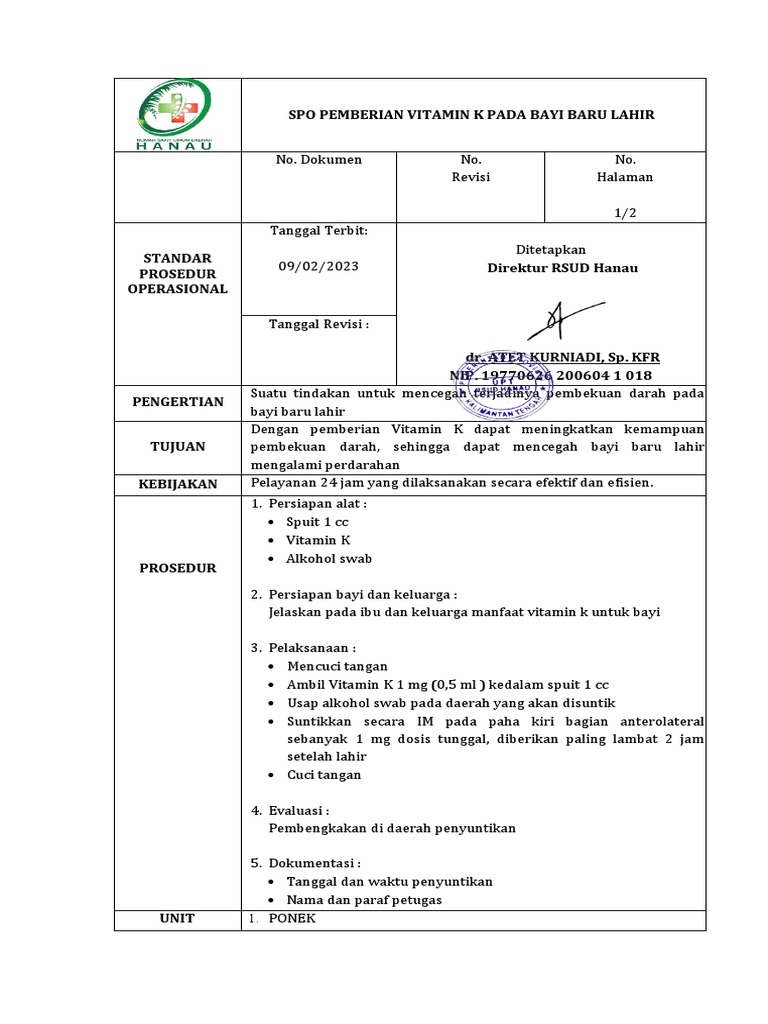 SPO Inj - Vit K | PDF