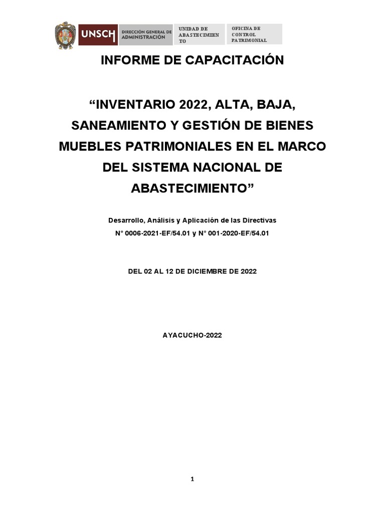 INFORME DE CAPACITACIÓN | PDF