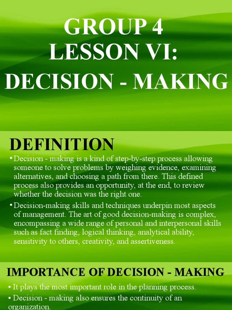 Decision - Making | PDF | Decision Making | Consensus Decision Making