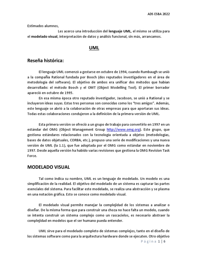 Unified Model Language | PDF | Lenguaje de modelado unificado | Software