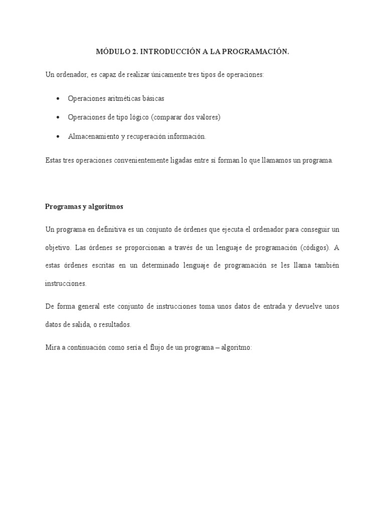 002 - 00 - Módulo 2 - Introducción A La Programación | PDF | Programa de computadora | Programación