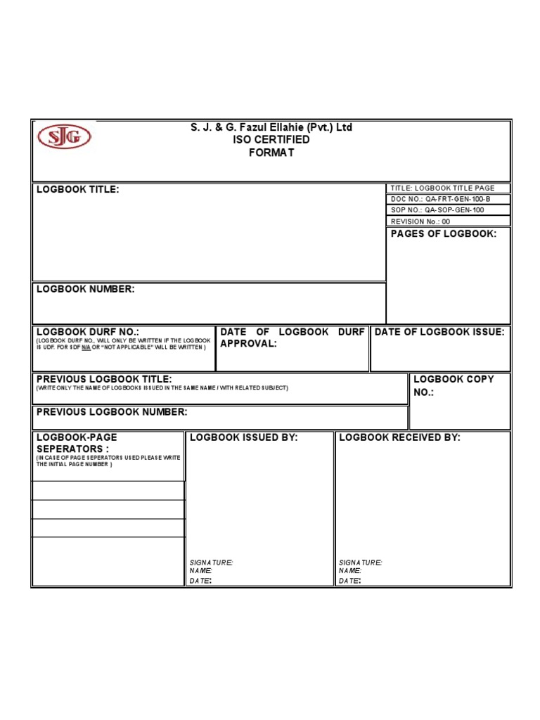 LOGBOOK TITLE PAGE | PDF