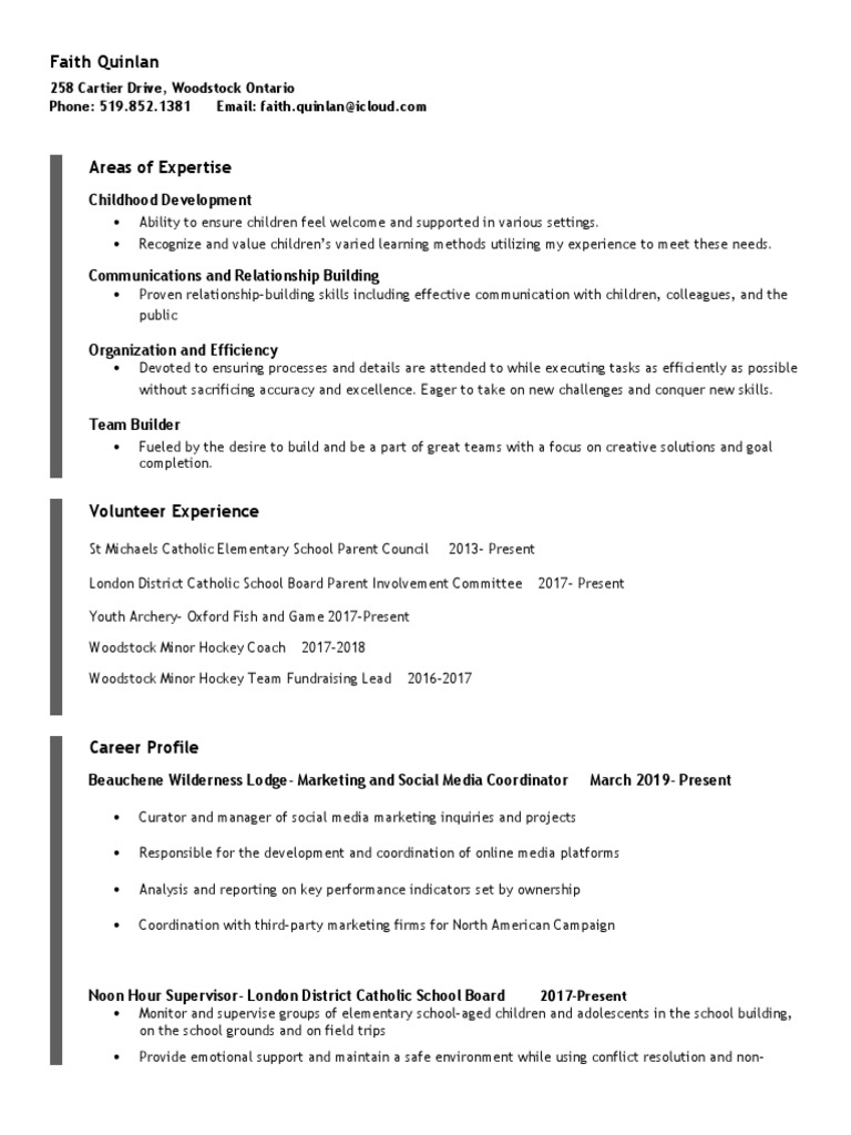 Faith Quinlan Resume | PDF | Social Media | Popular Culture & Media Studies