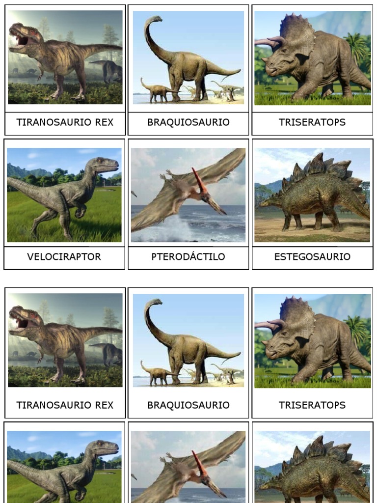 DINOSAURIOS PDF TARJETAS | PDF | Dinosaurios | Taxa