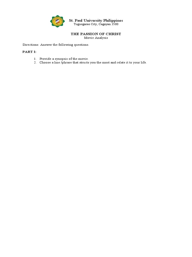 The Passion of Christ Movie Analysis Autosaved | PDF | Jesus ...