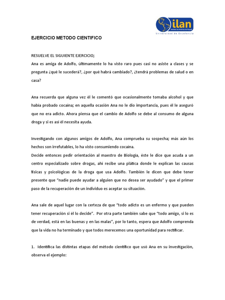Ejercicio Metodo Cientifico Pdf