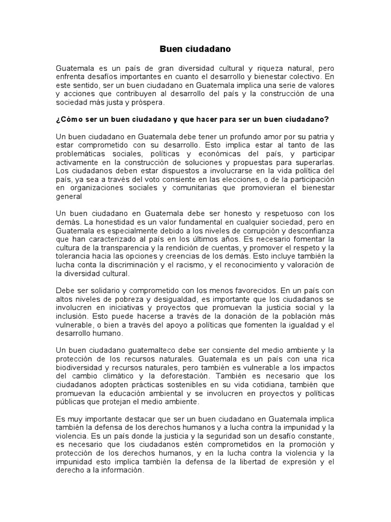 Buen Ciudadano - Significad | PDF | Guatemala | Derechos humanos