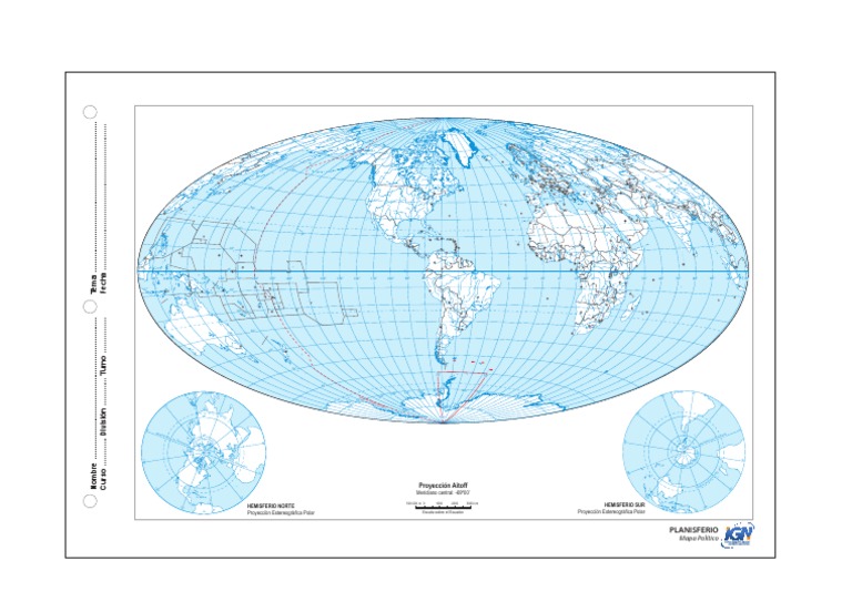 Planisferio Mudo AITOFF | PDF | Geodesia | Tecnología geográfica