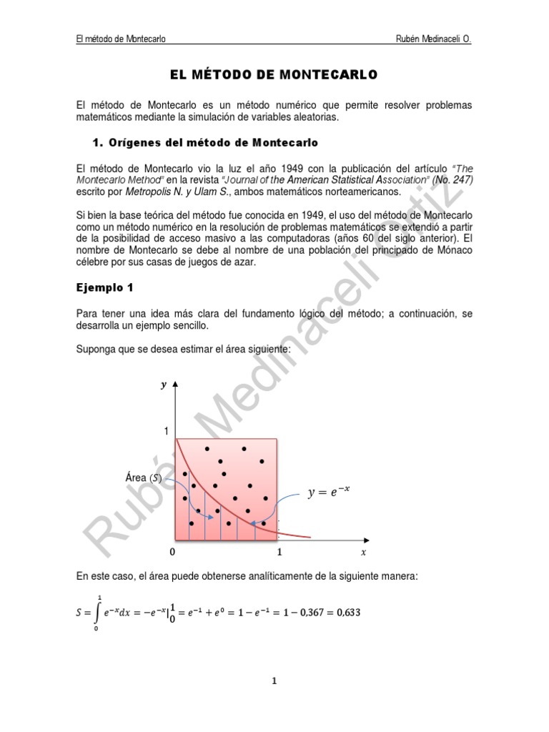 Orígenes Del Método de Montecarlo | PDF | Probabilidad | Variable aleatoria