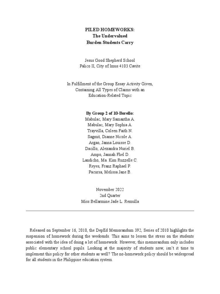 No Assignment Policy | PDF | Homework | Learning