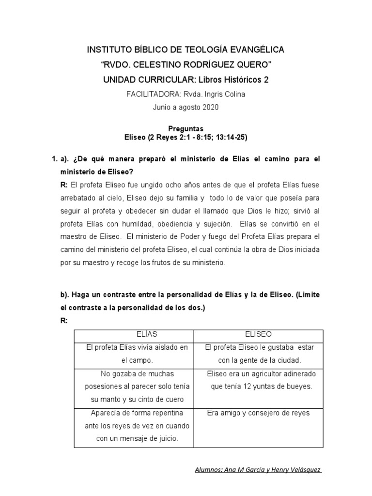 Eliseo Hist 2 | PDF | Jesús | Elijah