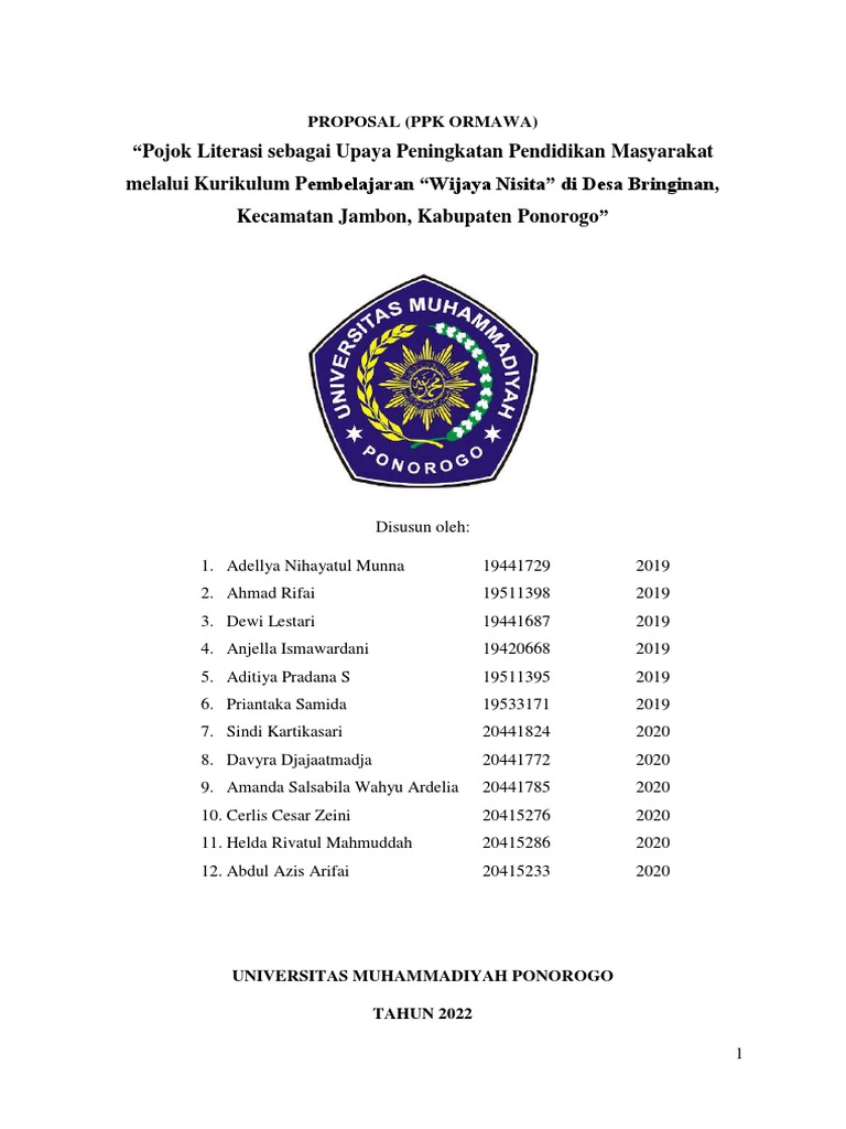 BISMILLAH PROPOSAL PPK ORMAWA KOPMA UMPO 2022 FIX-dikompresi | PDF
